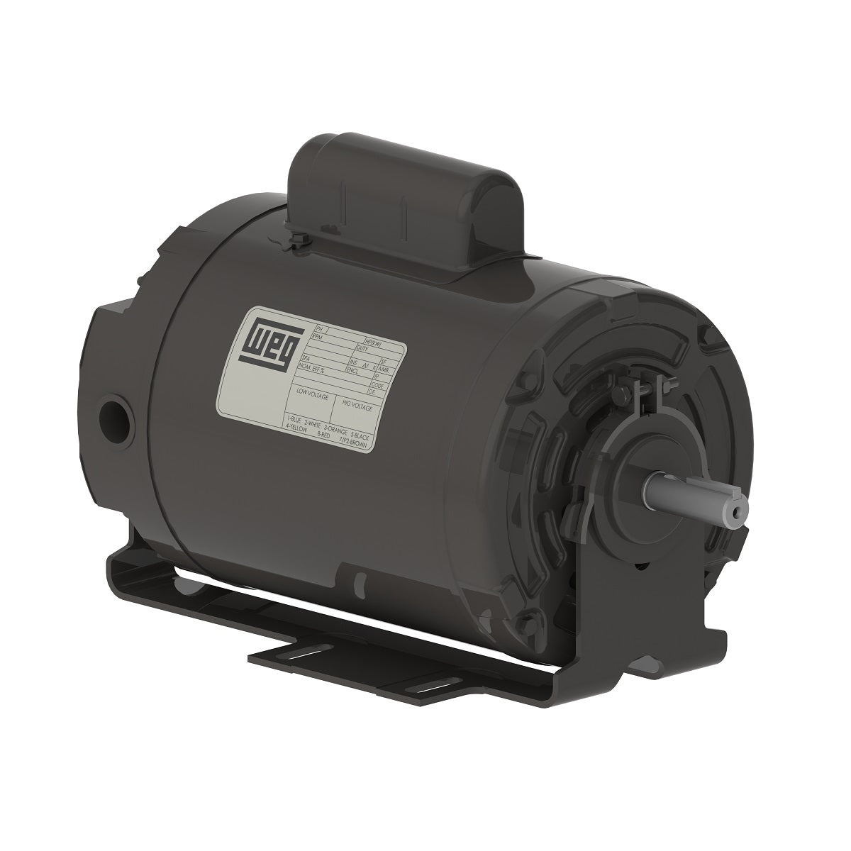 WEG .7518AS1BRBPF56-S Rolled Steel 0.75 HP 4P 56 1Ph 115/208-230 V 60 ...