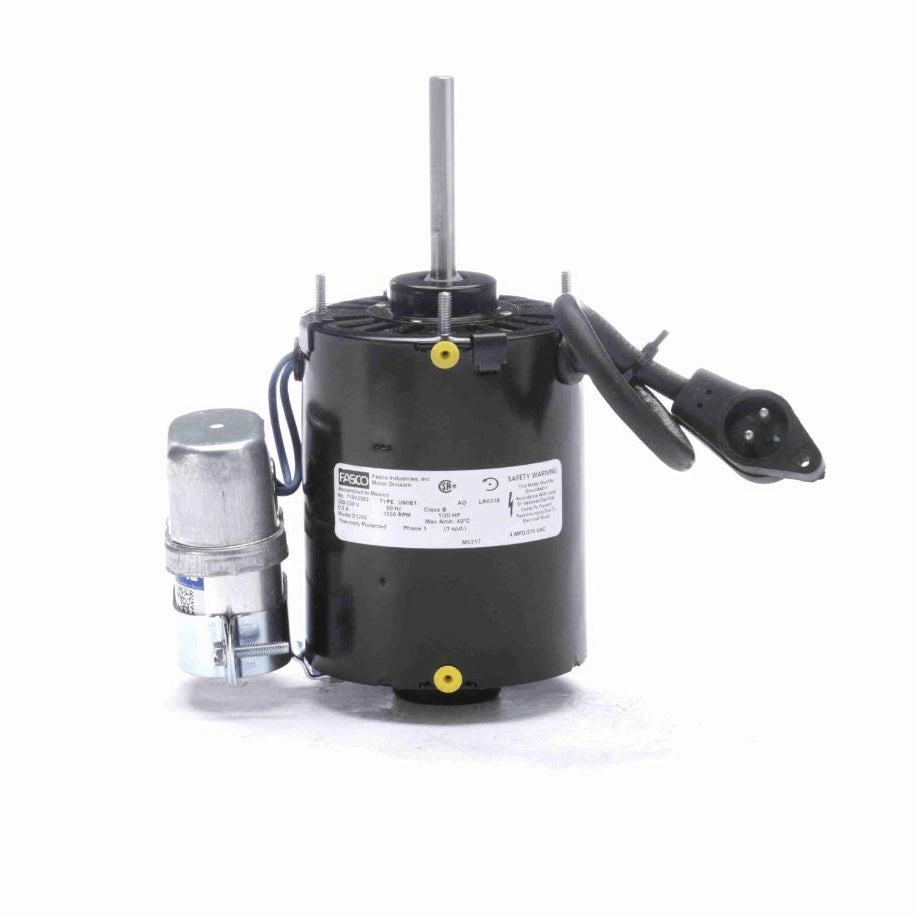 Fasco OEM Replacement Motor, 1/20 HP, 1 Ph, 60 Hz, 208-230 V, 1550 RPM